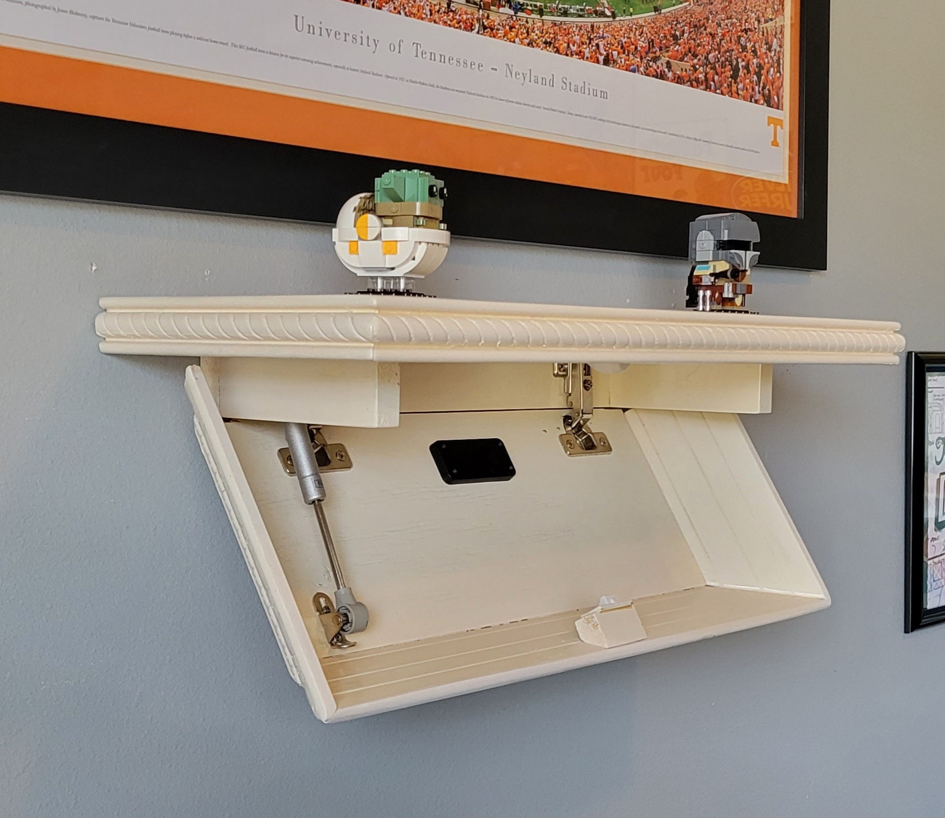 Handmade Wooden Concealed Shelf With Lock - Etsy