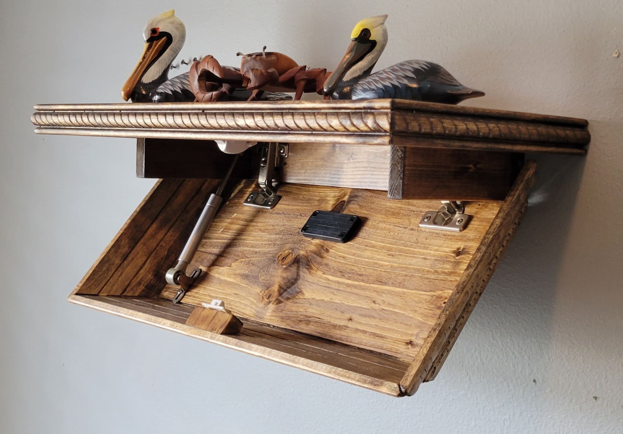 Handmade Wooden Concealed Shelf With Lock - Etsy