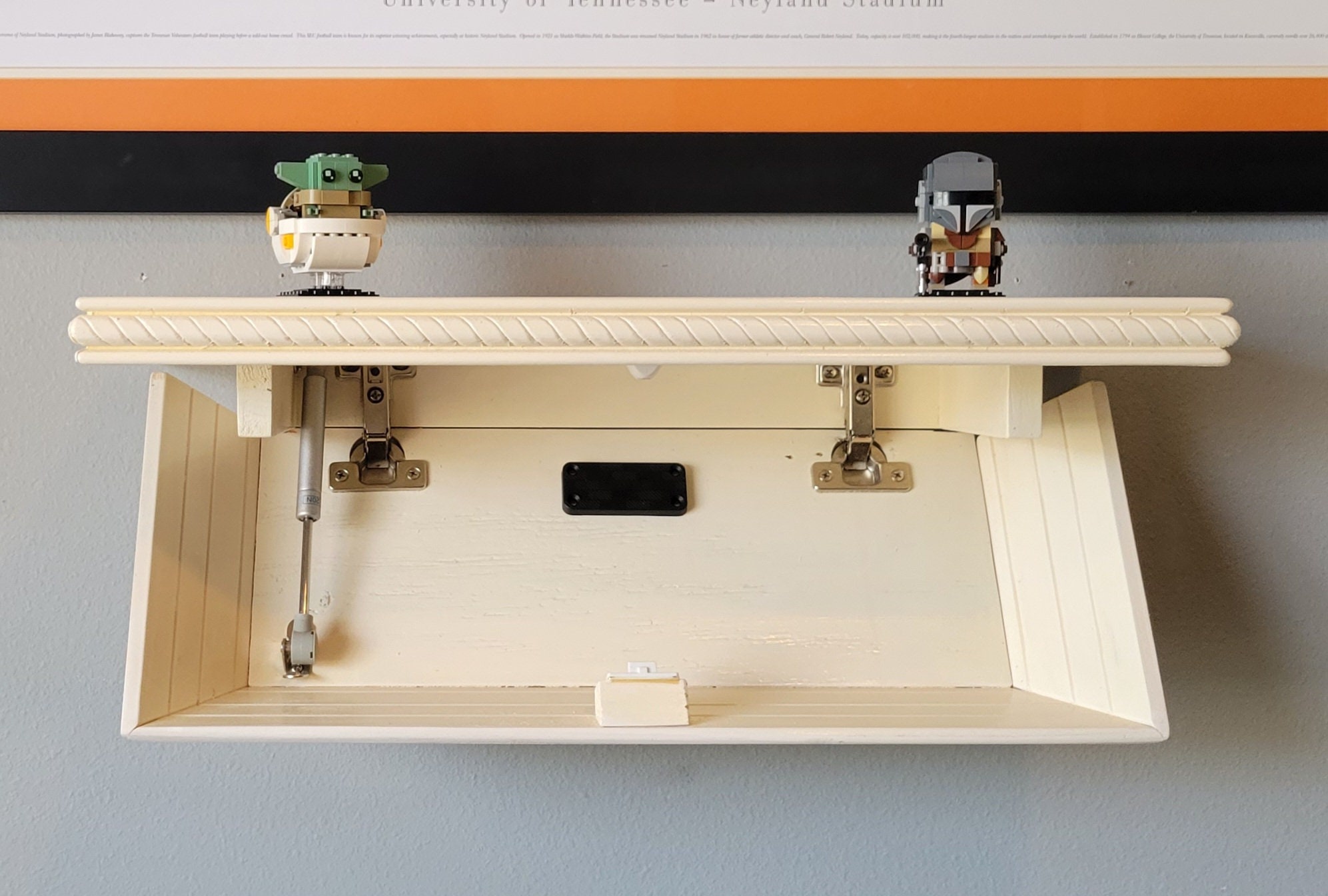 Handmade Wooden Concealed Shelf With Lock - Etsy
