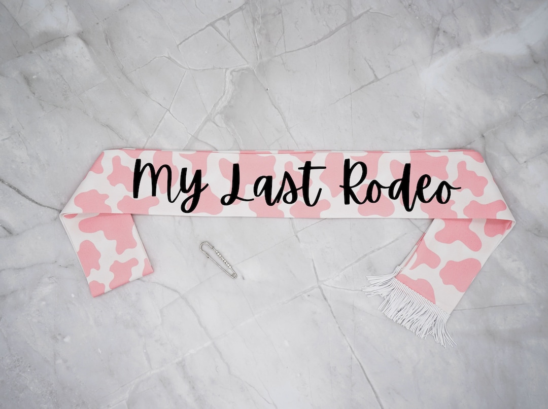 Pink Cow Print Sash - Bridal Shower Sash - Western Sash - Disco Cow ...