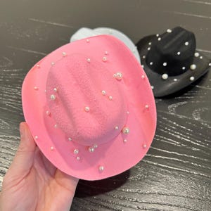 Mini Cowgirl Pearl Hat - Bridal Party Favor - Bachelorette Cowboy Hat ...