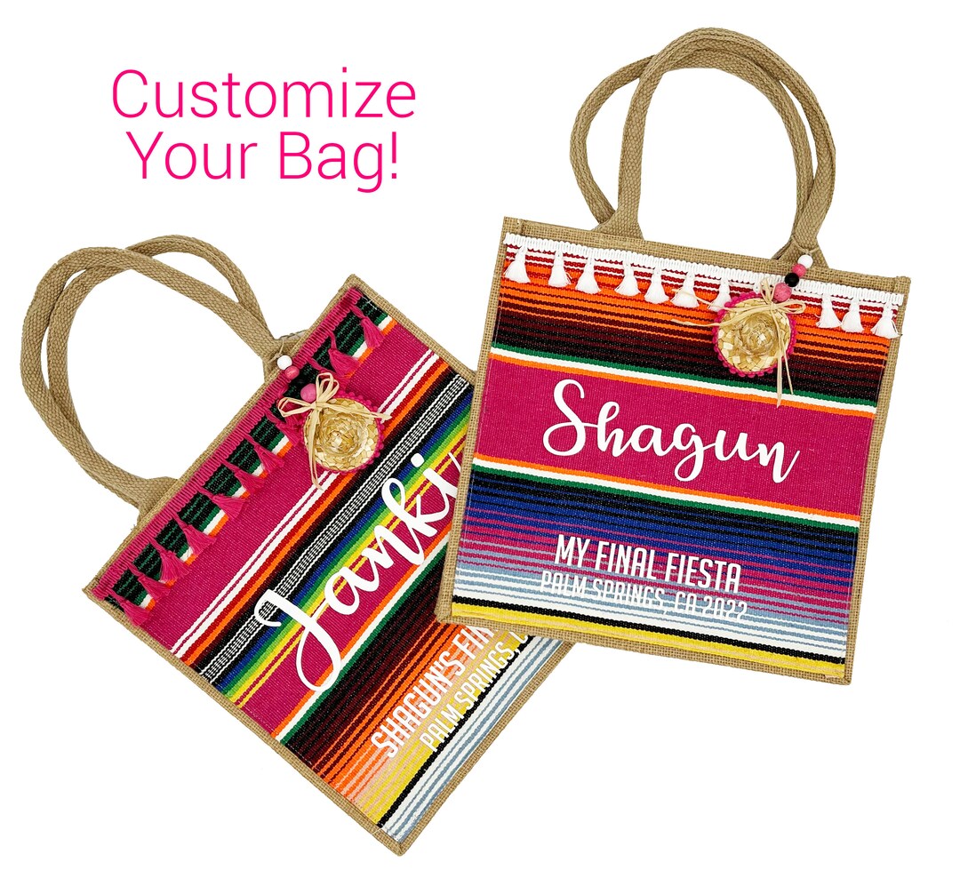 Personalized Fiesta Burlap Gift Bag – Beach Bachelorette Tote - Etsy