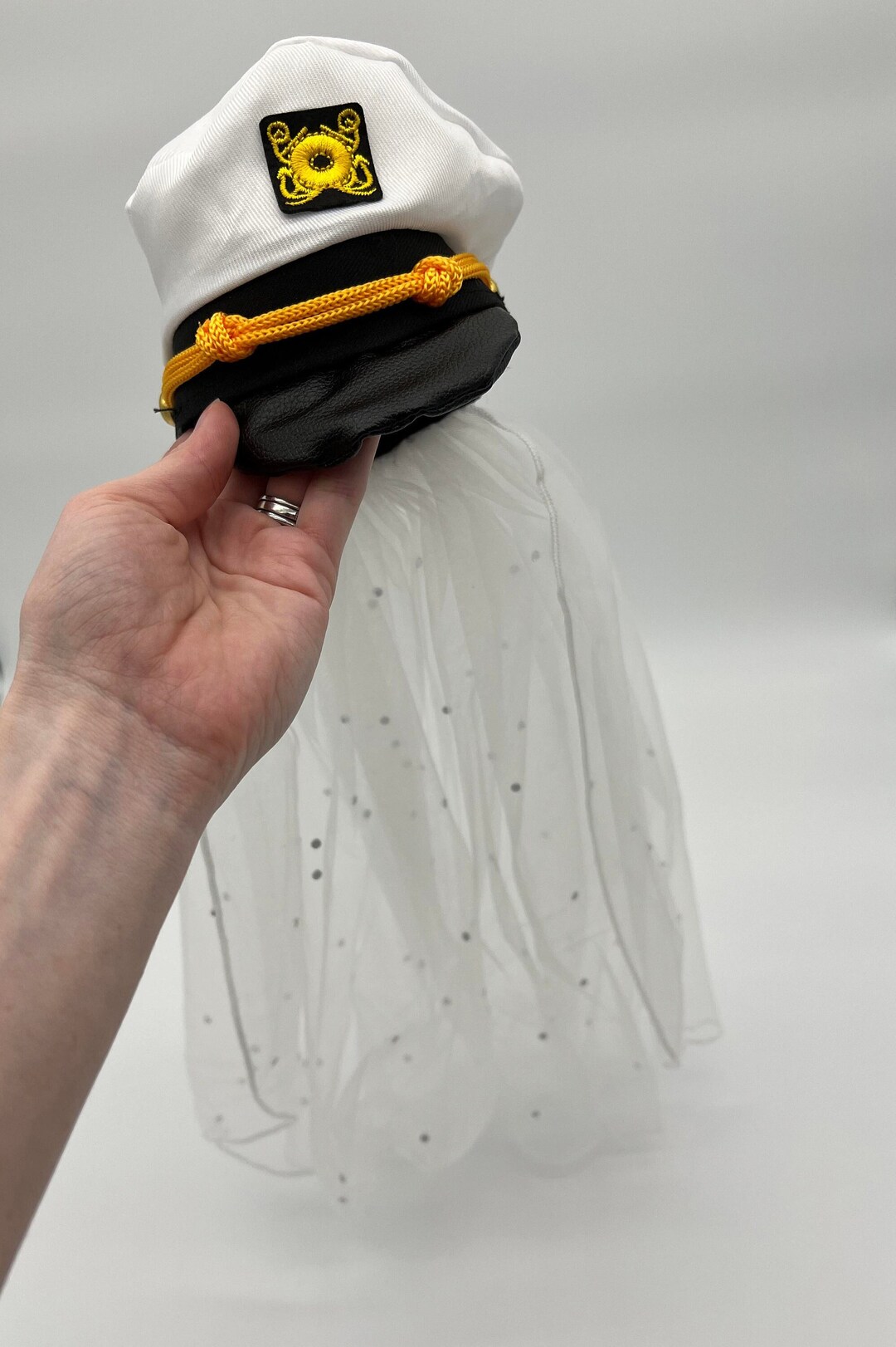 Mini Captain Hat With Veil Brides Mini Captain Hat Bride - Etsy