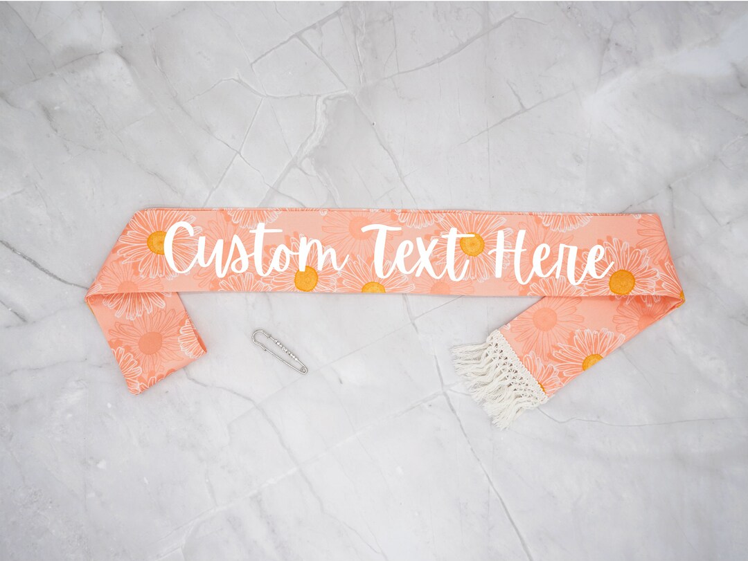 Custom Groovy Flower Sash - Bridal, Bachelorette, Baby Shower - Etsy