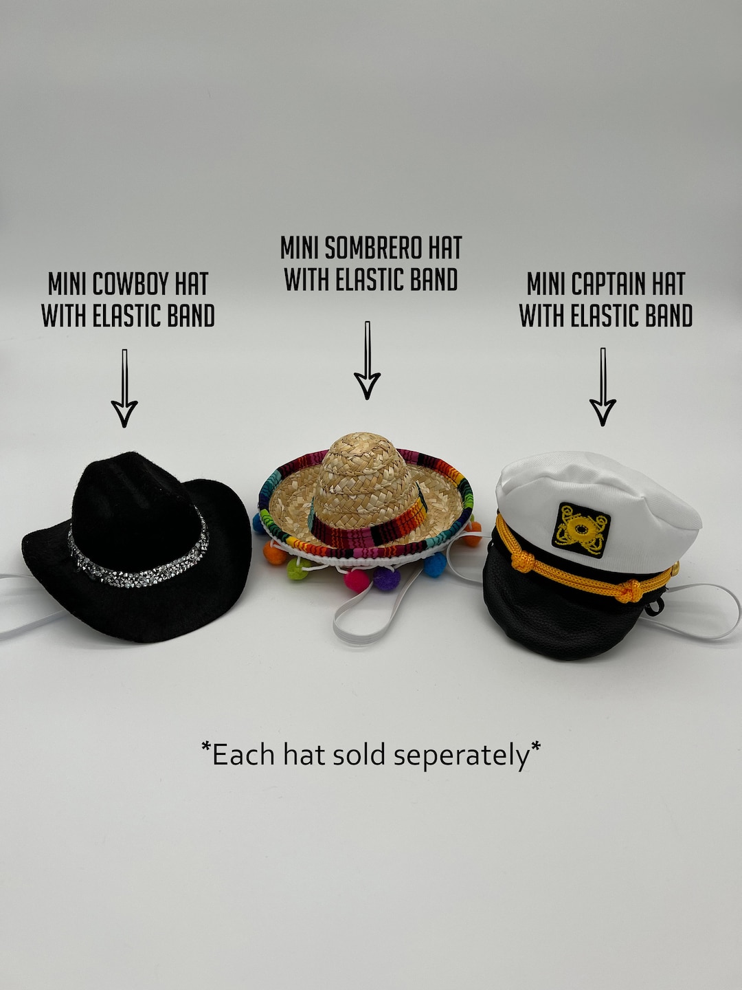 Kids Mini Hats - Mini Sombrero Hat - Mini Cowboy Hat - Mini Captain Hat ...