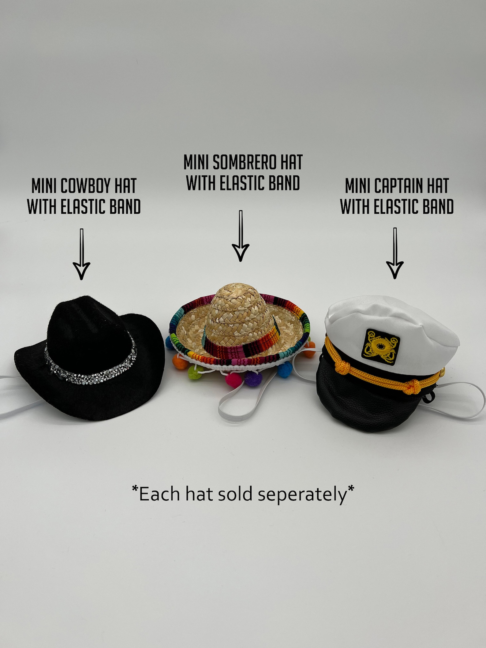 Kids Mini Hats - Mini Sombrero Hat - Mini Cowboy Hat - Mini Captain Hat ...