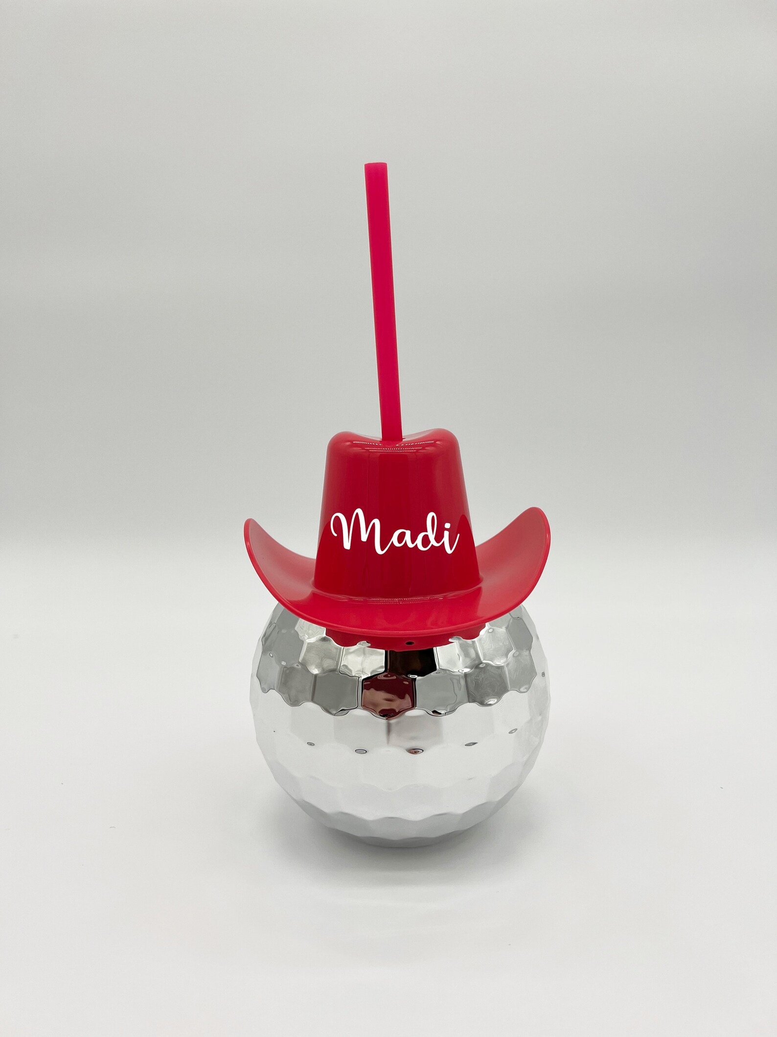Cowboy Hat Disco Ball Cup With Straw Custom Disco Ball Cup - Etsy