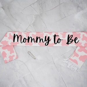 Pink Cow Print Sash - Bridal Shower Sash - Western Sash - Disco Cow ...