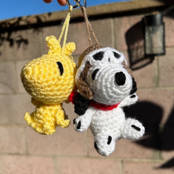 Snoopy and Woodstock Keychains - Etsy
