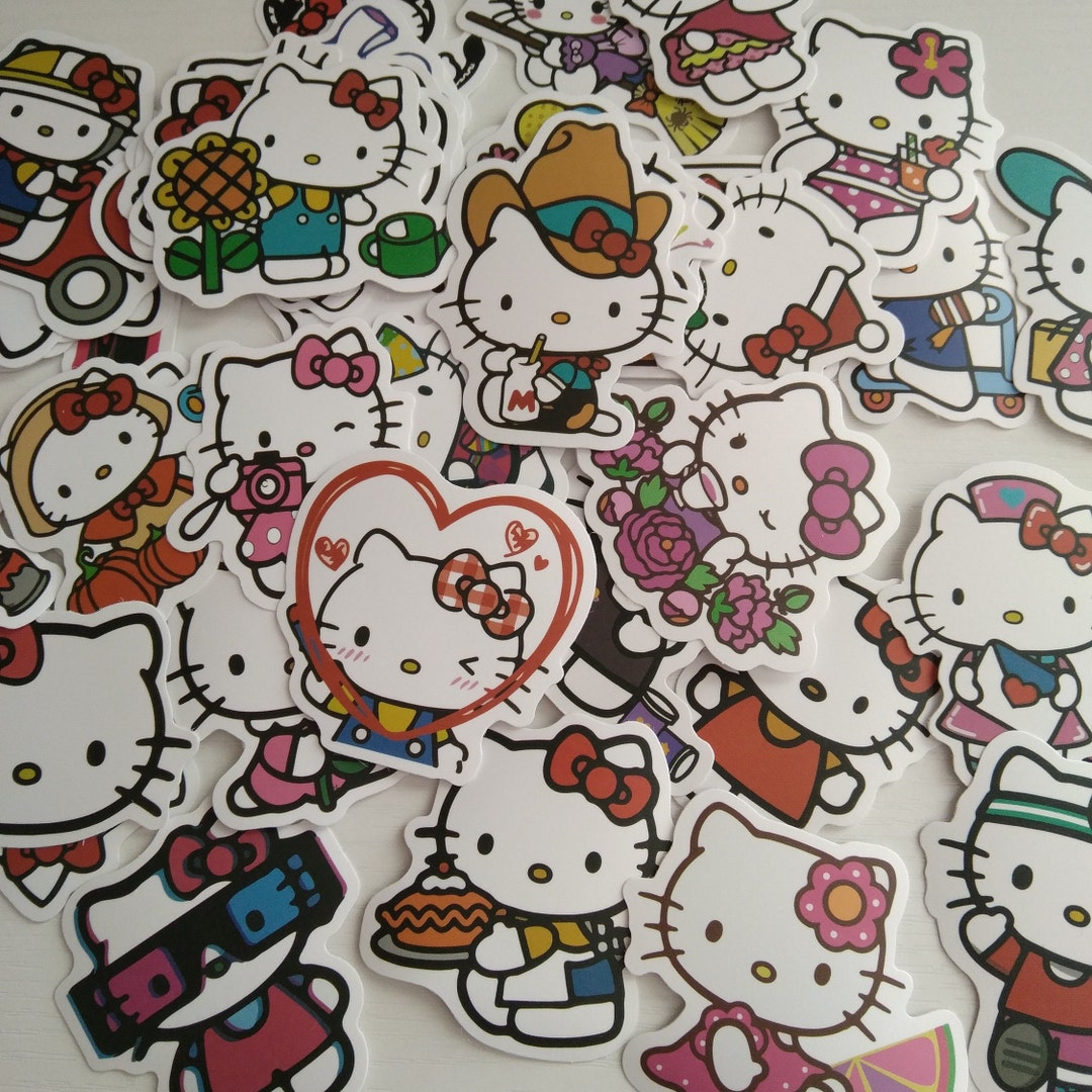50 Pcs Hello Kitty/kawaii Stickers/decorative Stickers/scrapbooking ...