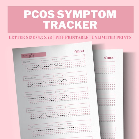 PCOS Symptom Tracker Printable Symptom Progress Journal - Etsy