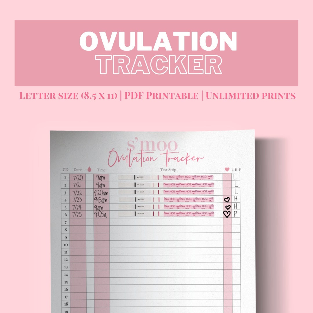 Printable Ovulation Log Tracker Digital Planner | PDF PCOS Friendly TTC ...