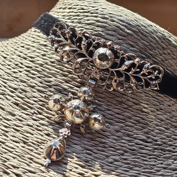 Georgian Antique Silver Collet Set Diamond Cross Pend… - Gem