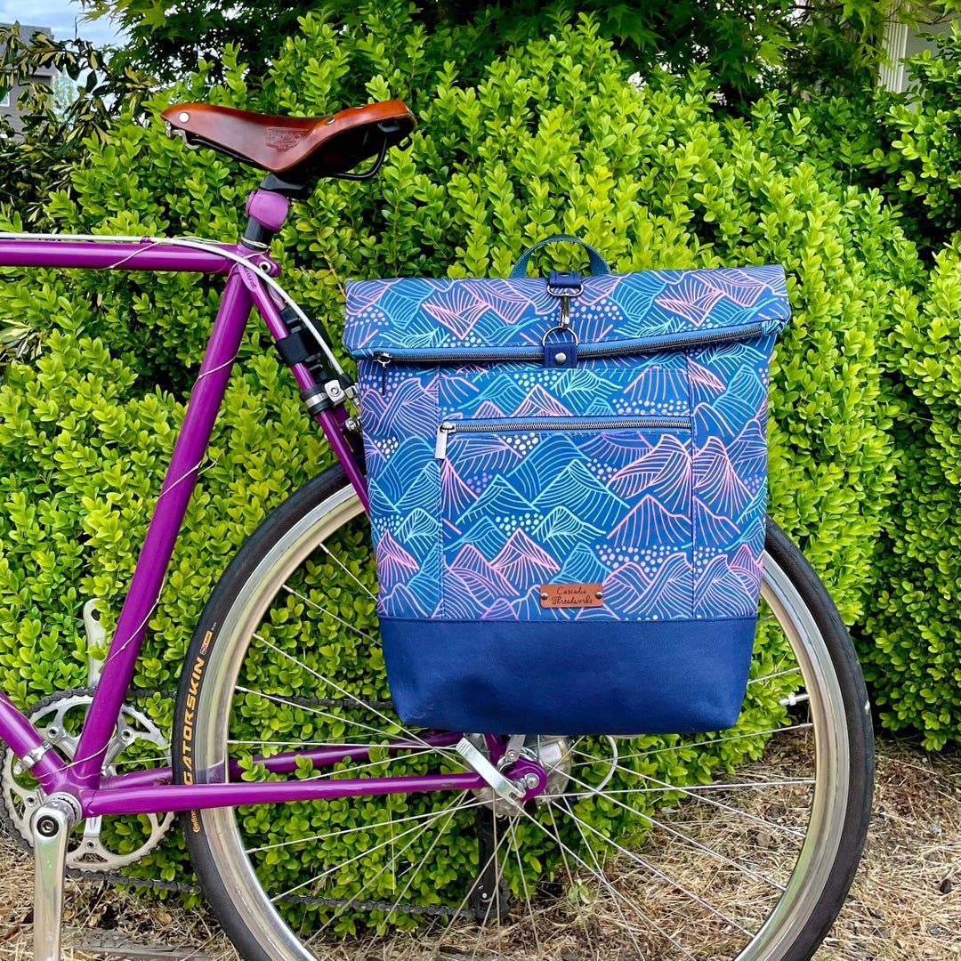 Convertible Pannier/bicycle Bag and Backpack Blue Line Mountains ...