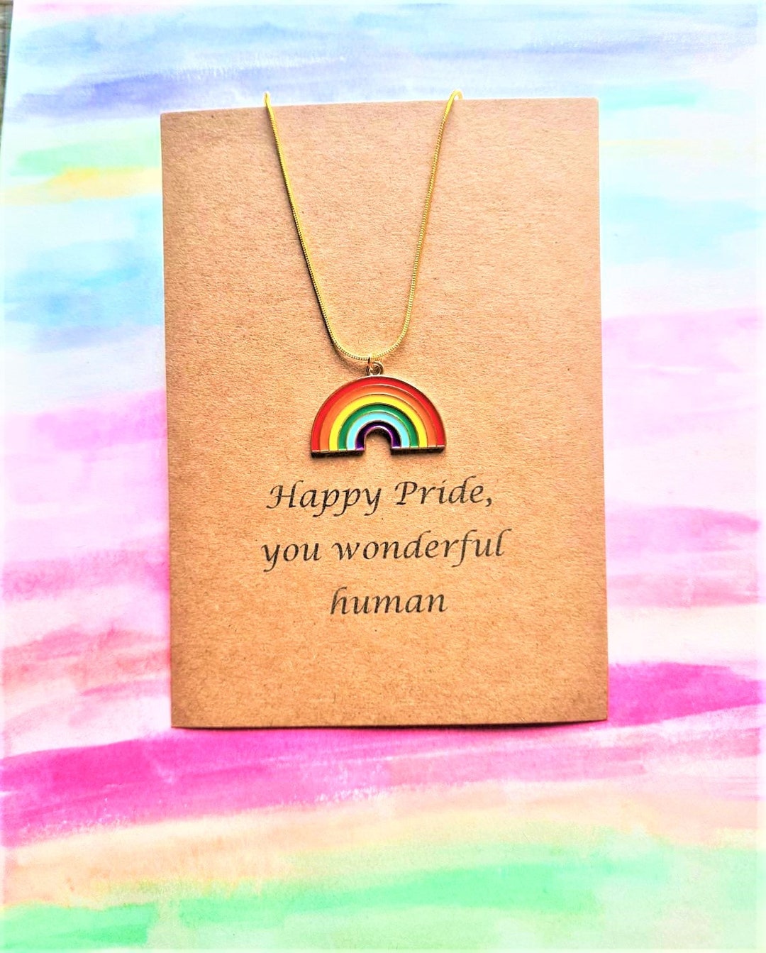 Happy Pride Month Necklace, Pride Necklace, Rainbow Necklace, Queer ...