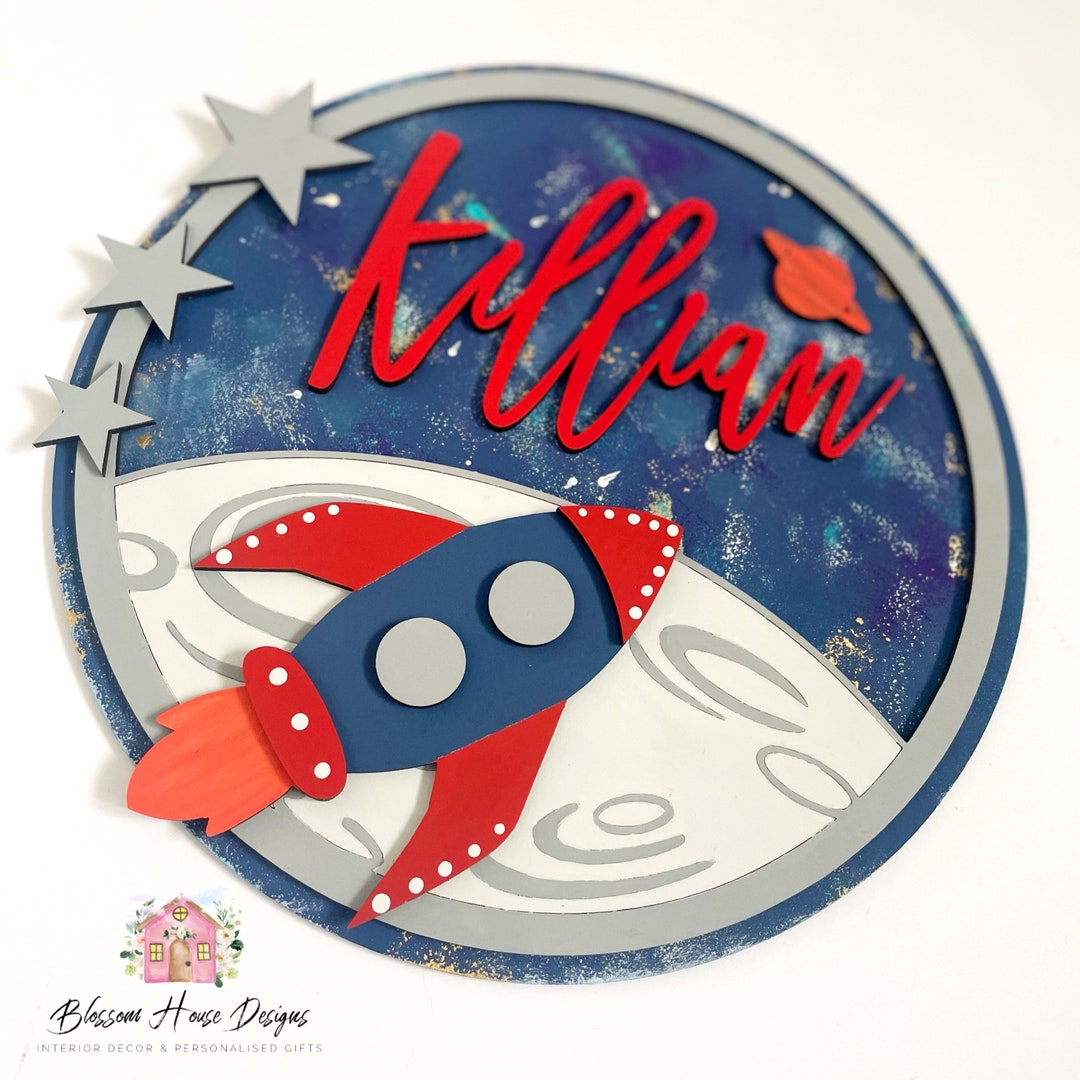Space Themed Door Sign, Rocket Theme Sign, Door Sign, Rocket Themed ...