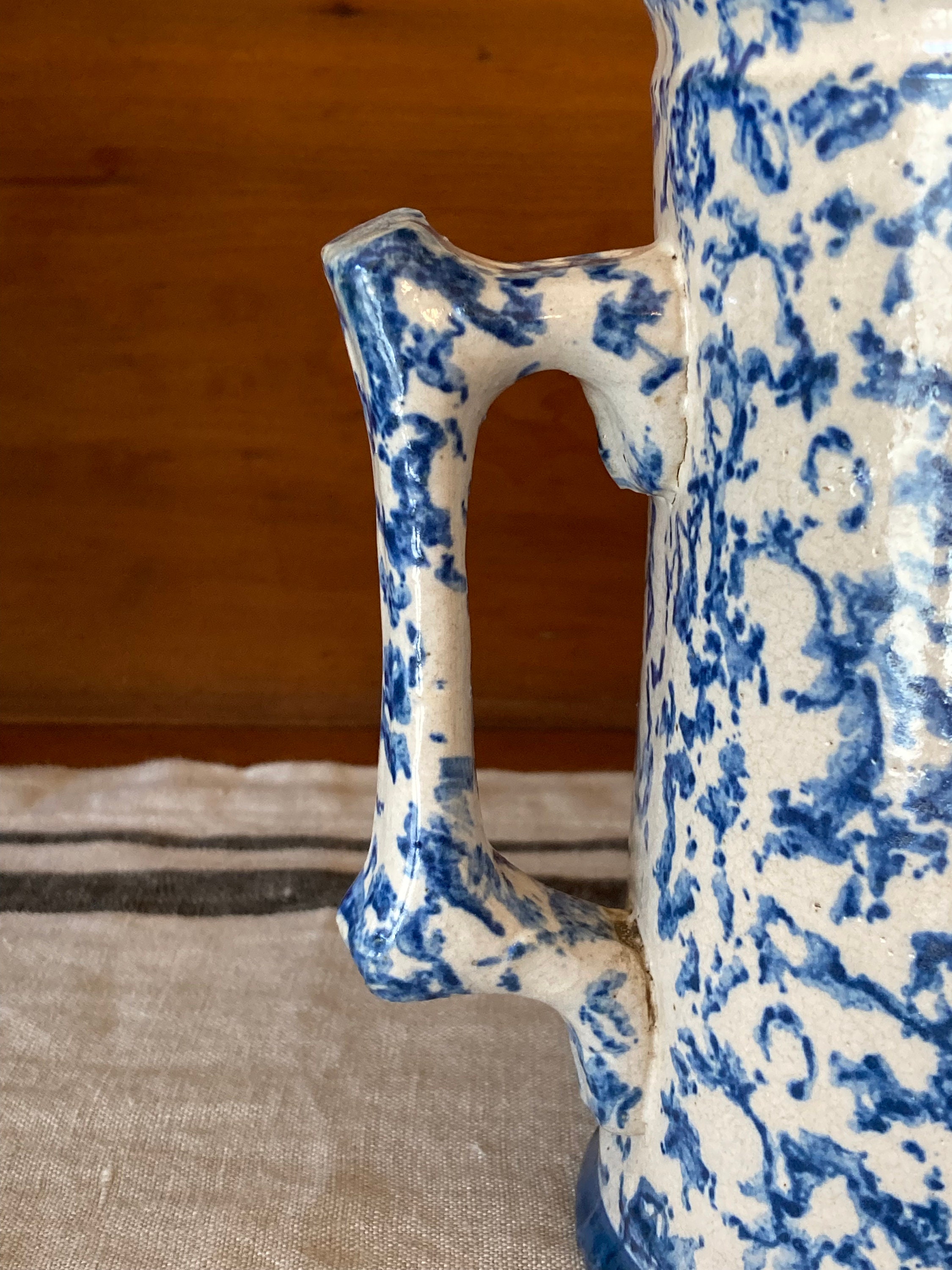 Antique Spongeware Pitcher - Etsy