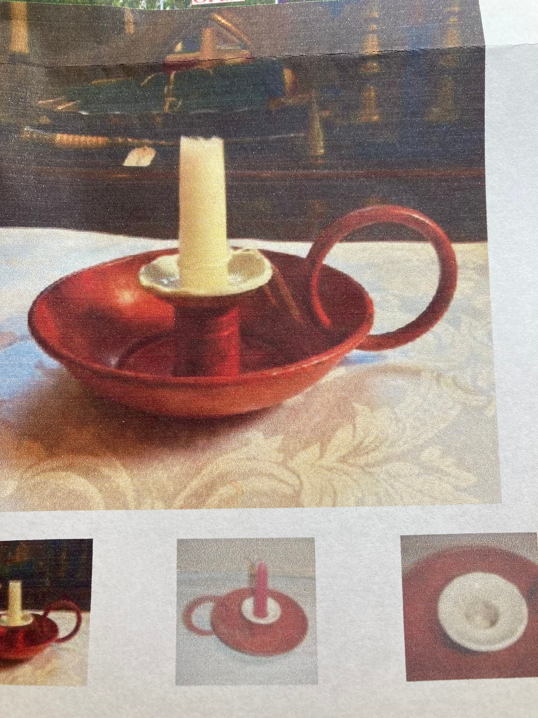 Antique Tin Candlestick With Porcelain Insert - Etsy