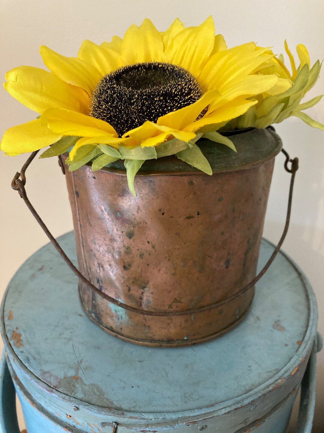 Antique Copper Bucket/pail - Etsy