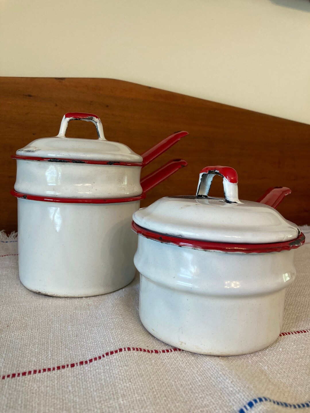 Vintage Engamelware Small Double Boiler Set - Etsy