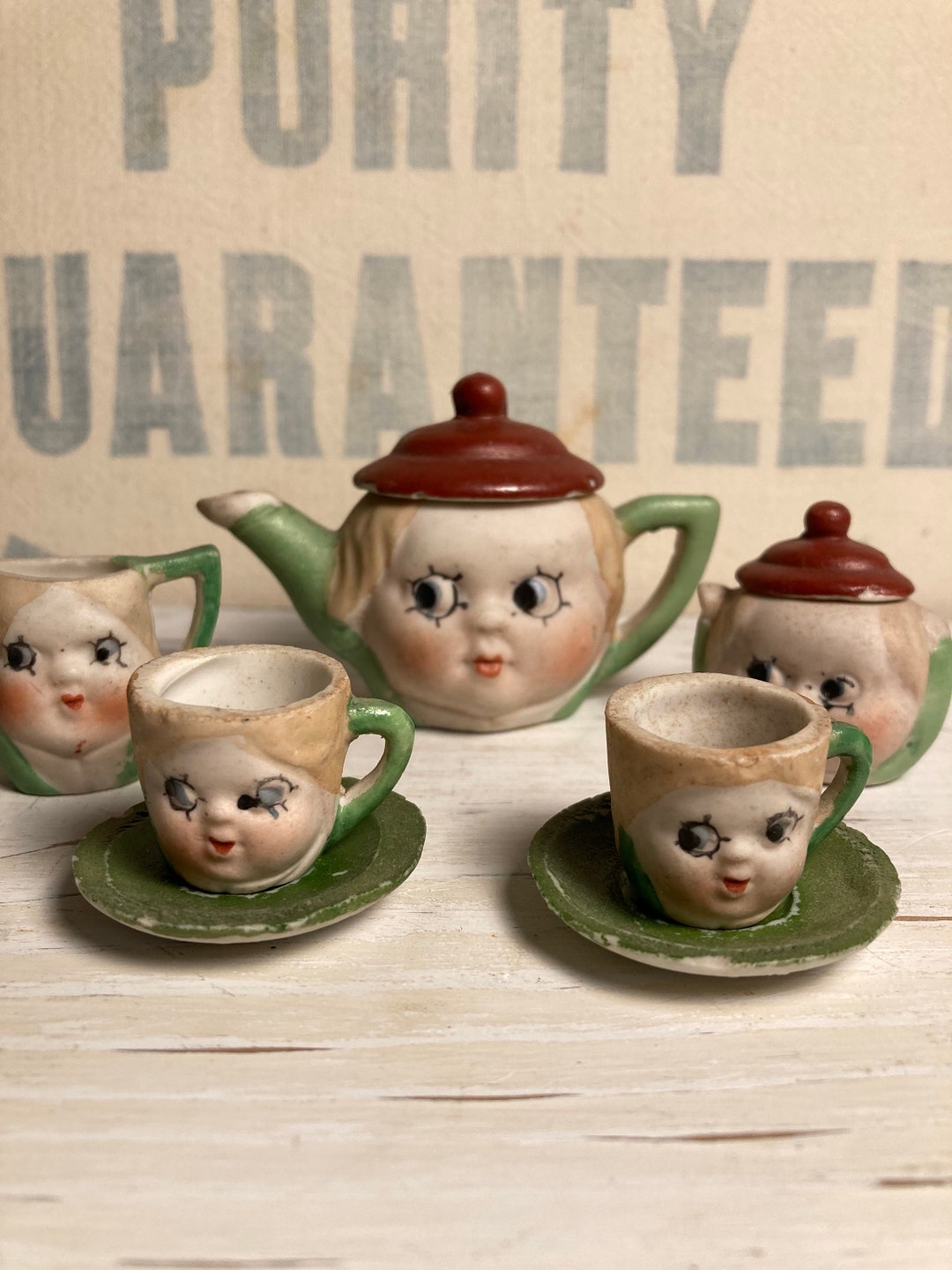 1920's Googly Eye Mini Tea Set - Etsy