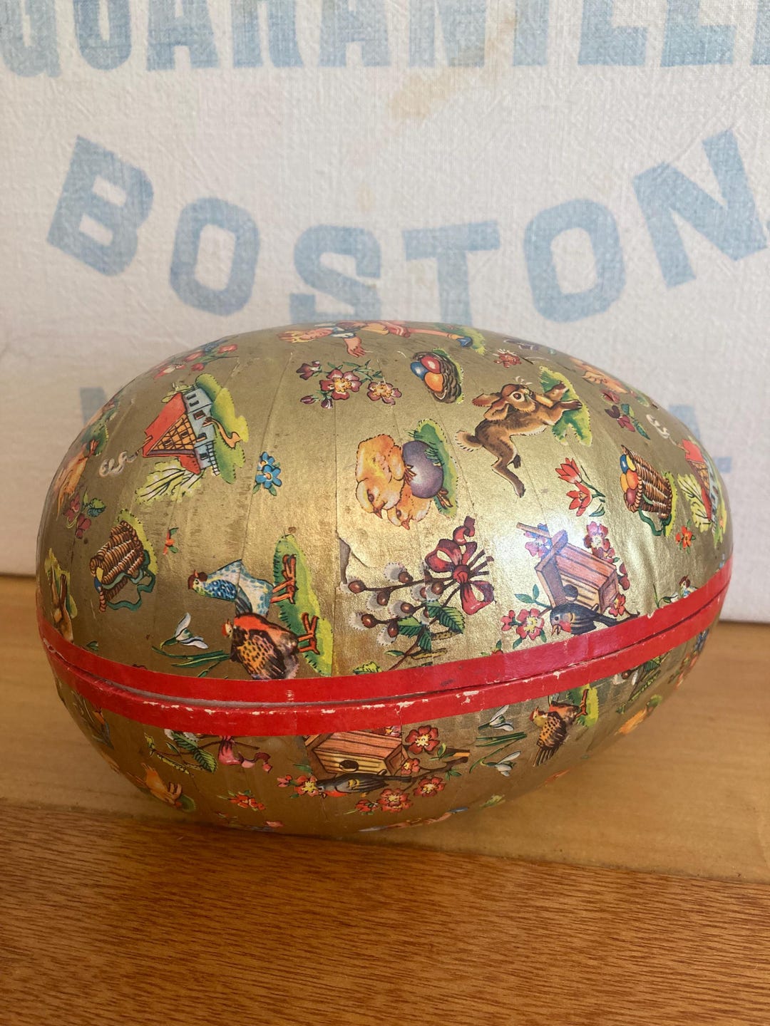 Vintage Paper Mache Egg Candy Container - Etsy