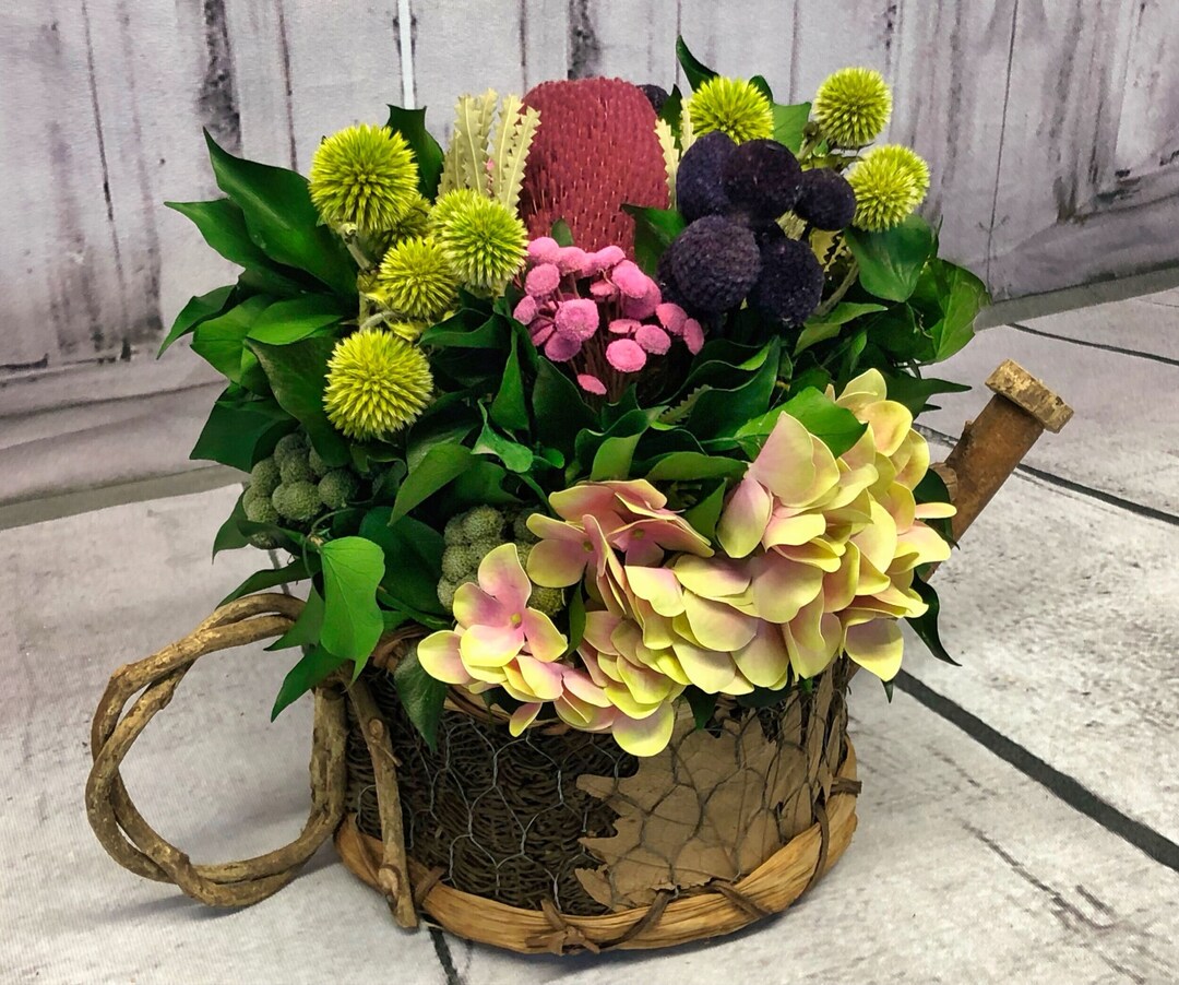 Preserved Garden Cluster Arrangement, Natural Leaf Sprinkler ...