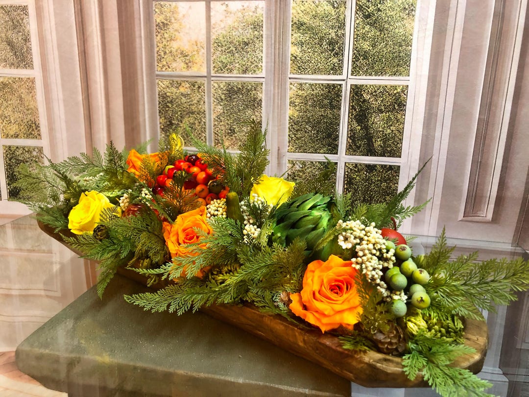 XL Fall Arrangement, Elegant Fall Centerpiece, Pumpkin Decor, Preserved ...