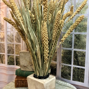 Natural Foxtail Millet Grass Bouquet Arranged in Distressed Caddy, Real ...