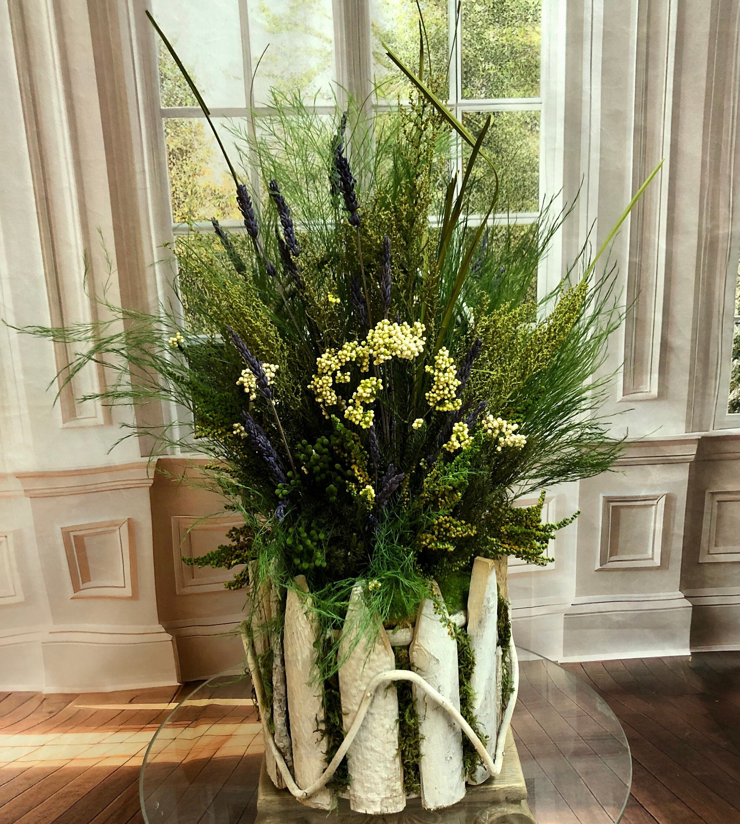Sweet Meadows Arrangement, WW Wood Picket Base, Real Preserved Lavender ...