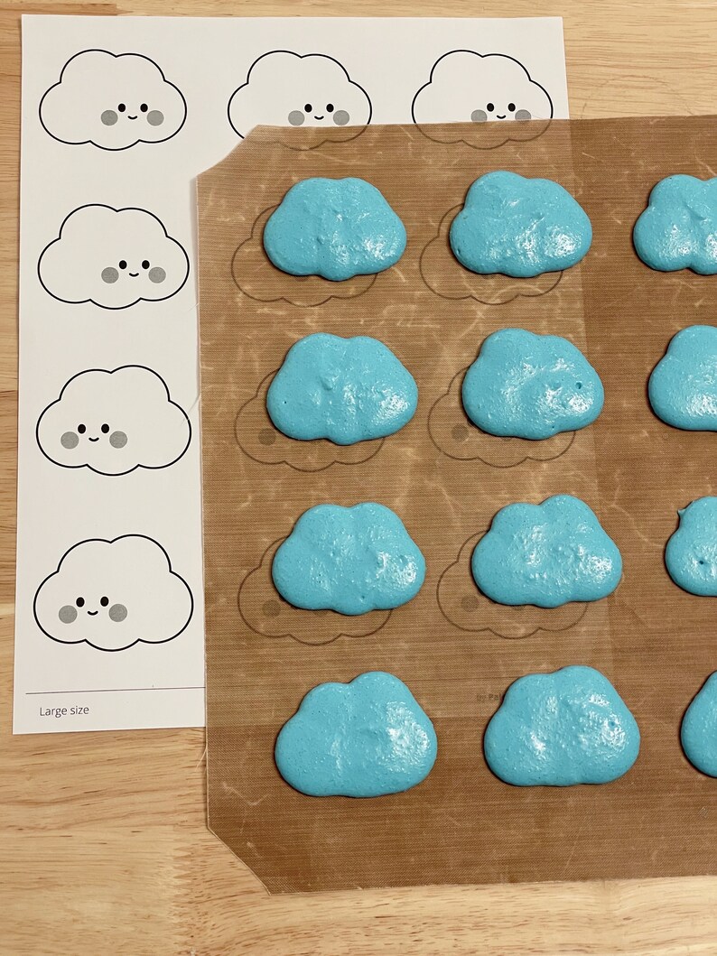 Fluffy Cloud Printable Macaron Template - Etsy