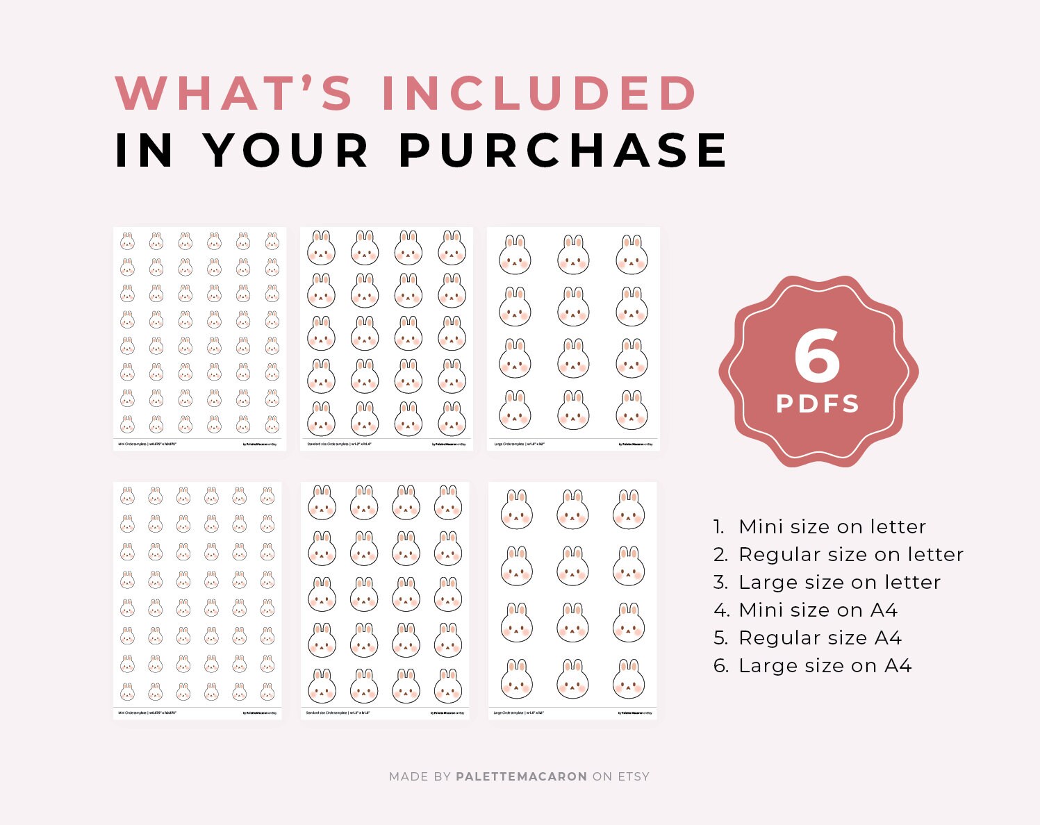 Printable Bunny Macaron Template - Etsy