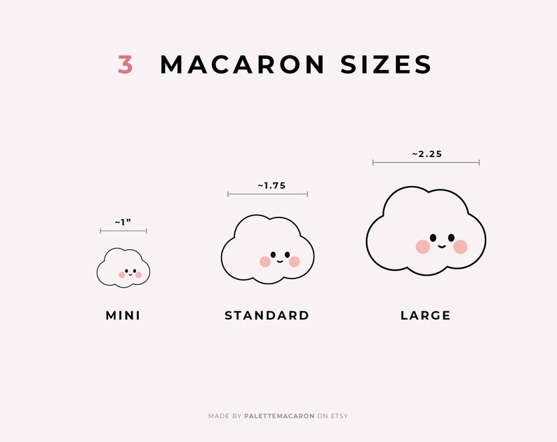 Fluffy Cloud Printable Macaron Template - Etsy