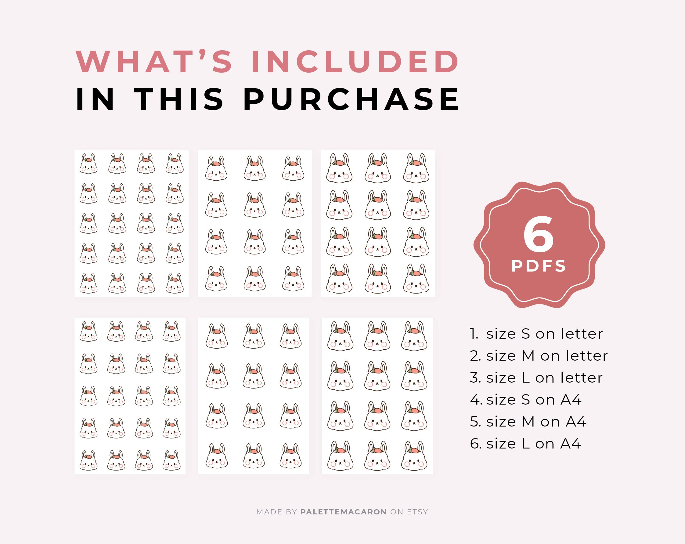 Printable Cute Bunny Macaron Template - Etsy