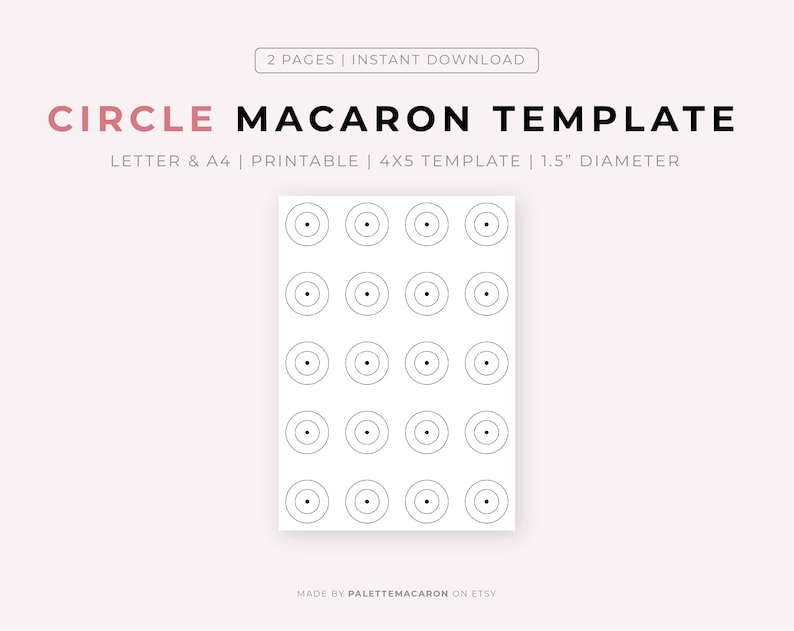 Printable Circle Macaron Template - Etsy