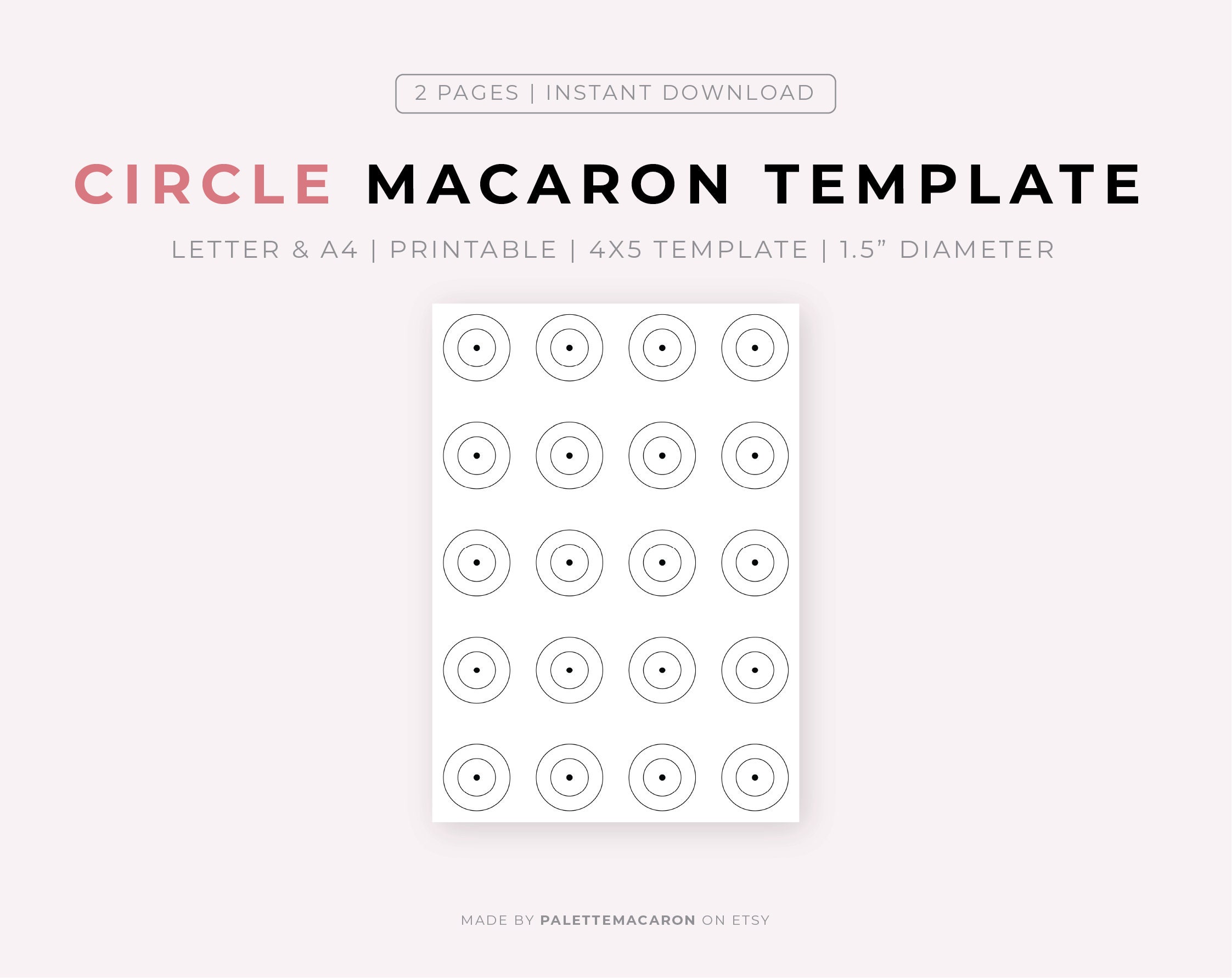 Printable Circle Macaron Template - Etsy