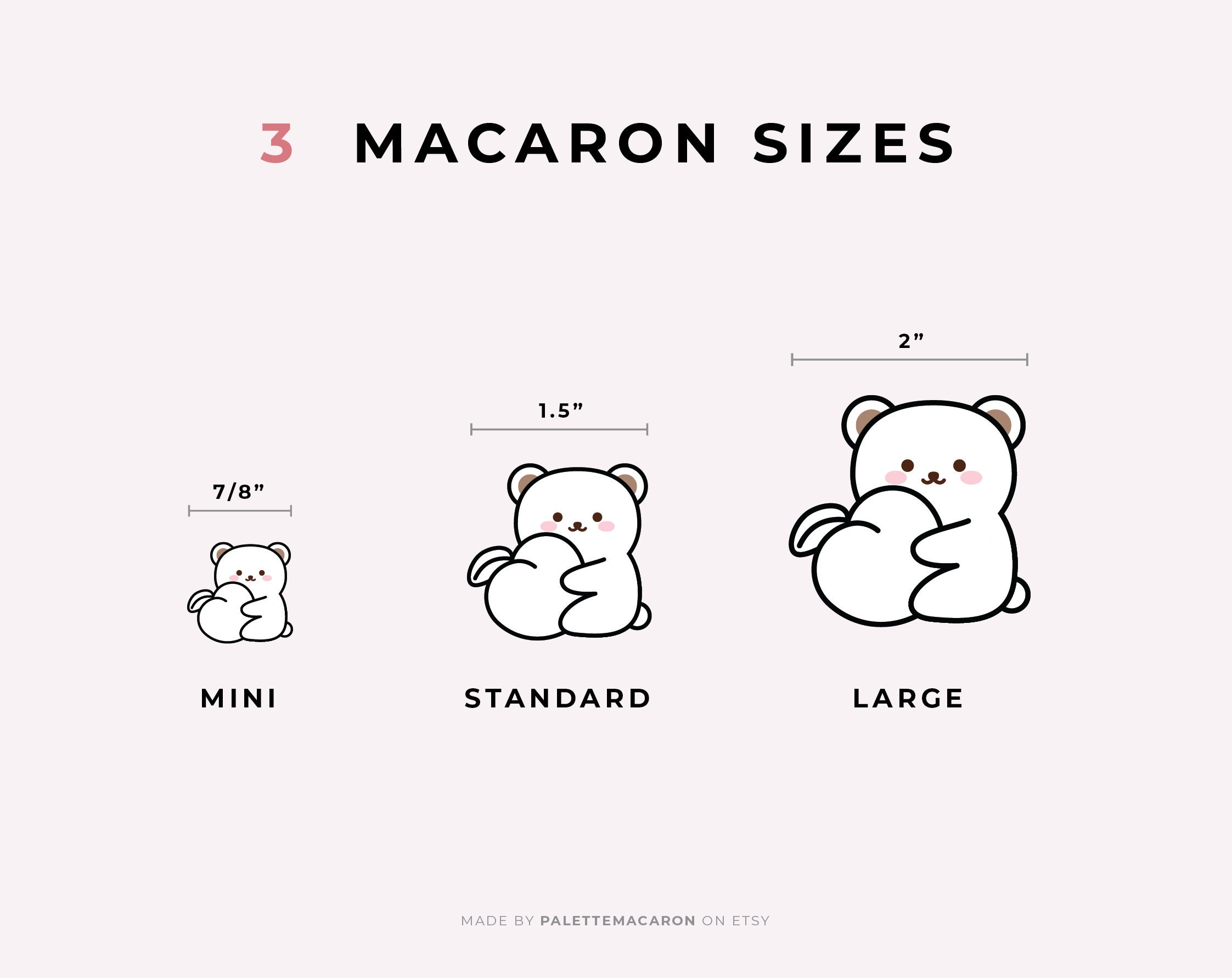 Peach Bear Printable Macaron Template - Etsy