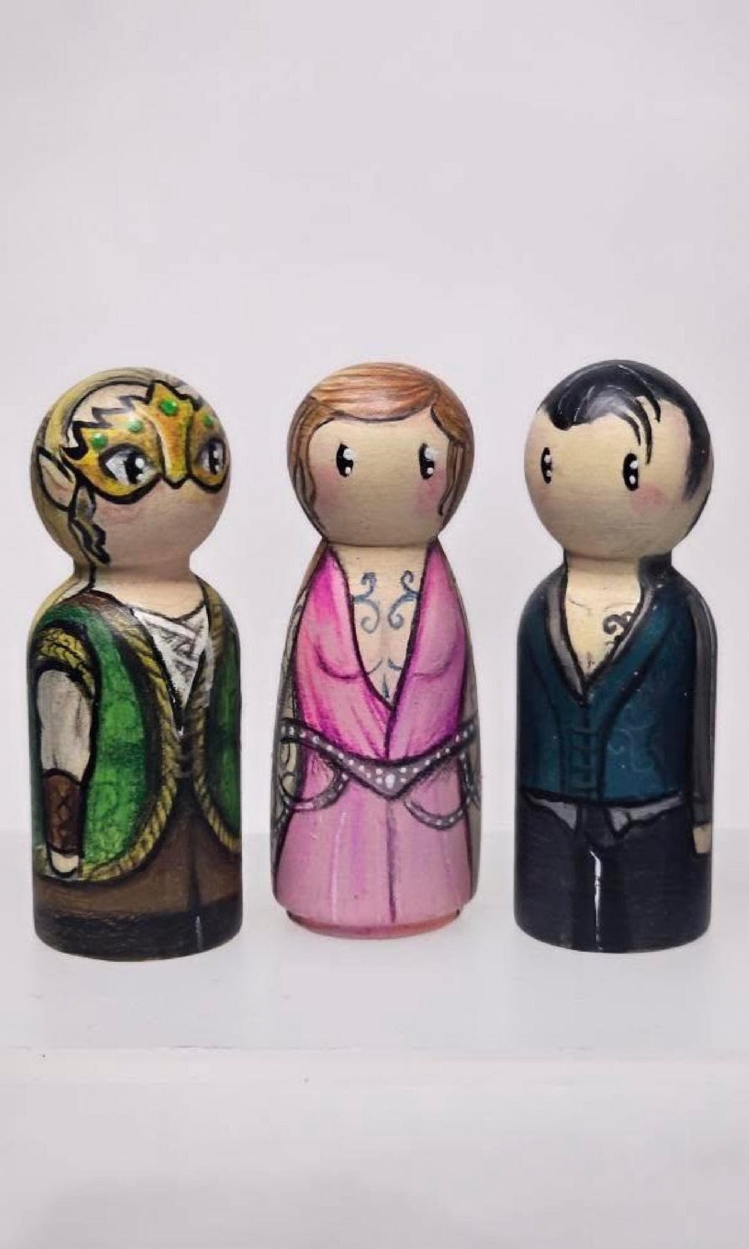 Hand Painted Peg Dolls : A Court of Thorns and Roses - Tamlin, Feyre ...