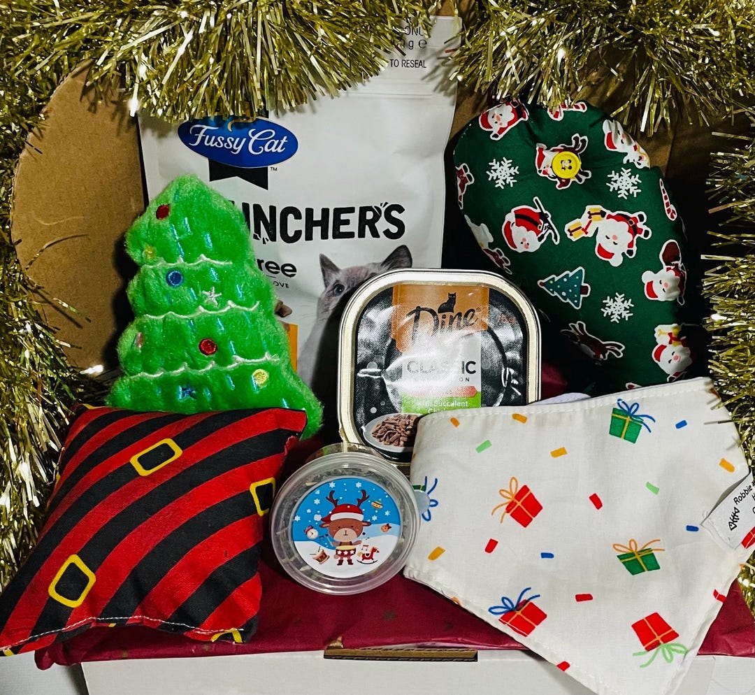 CUTE CAT CHRISTMAS Gift Box Hamper Gift for Cat Cat Toy Box Cat Treat ...