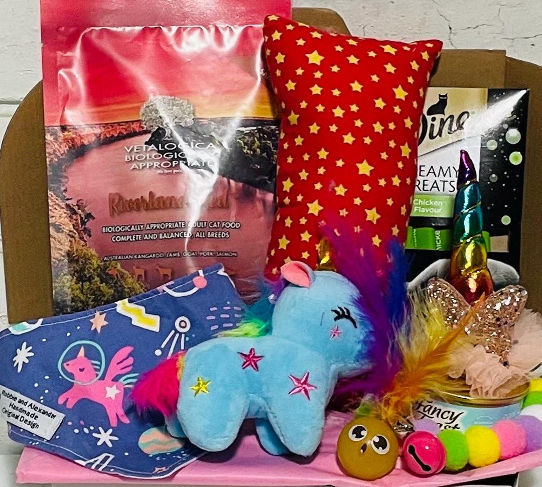 Cat Kitten Unicorn Gift Box Hamper Cat Present Gift for Cat Cat Toys ...