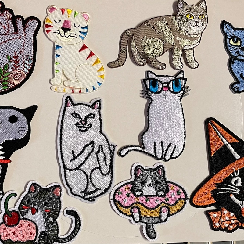Cat Patches Embroidered - Etsy