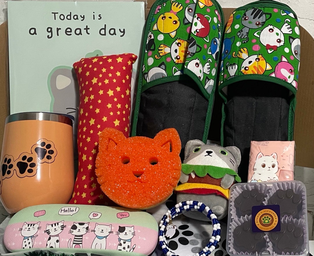 Stunning CAT LOVERS Gift Box Hamper Gift for Cat Lover Cat Themed Gifts ...