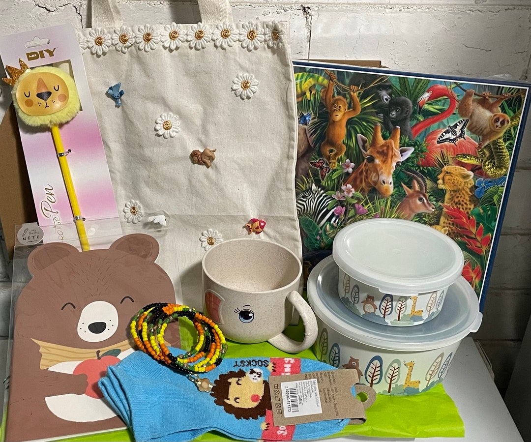 Gorgeous Animal Themed Gift Box Hamper Animal Jigsaw Cute Elephant Cup ...