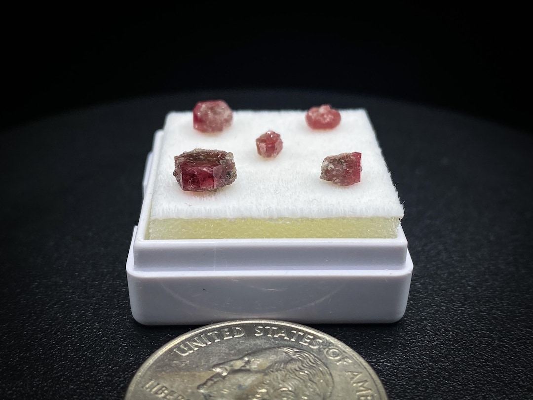 Rare Red Beryl Crystal Set | 5 Natural Utah Red Beryls | Gem-quality ...