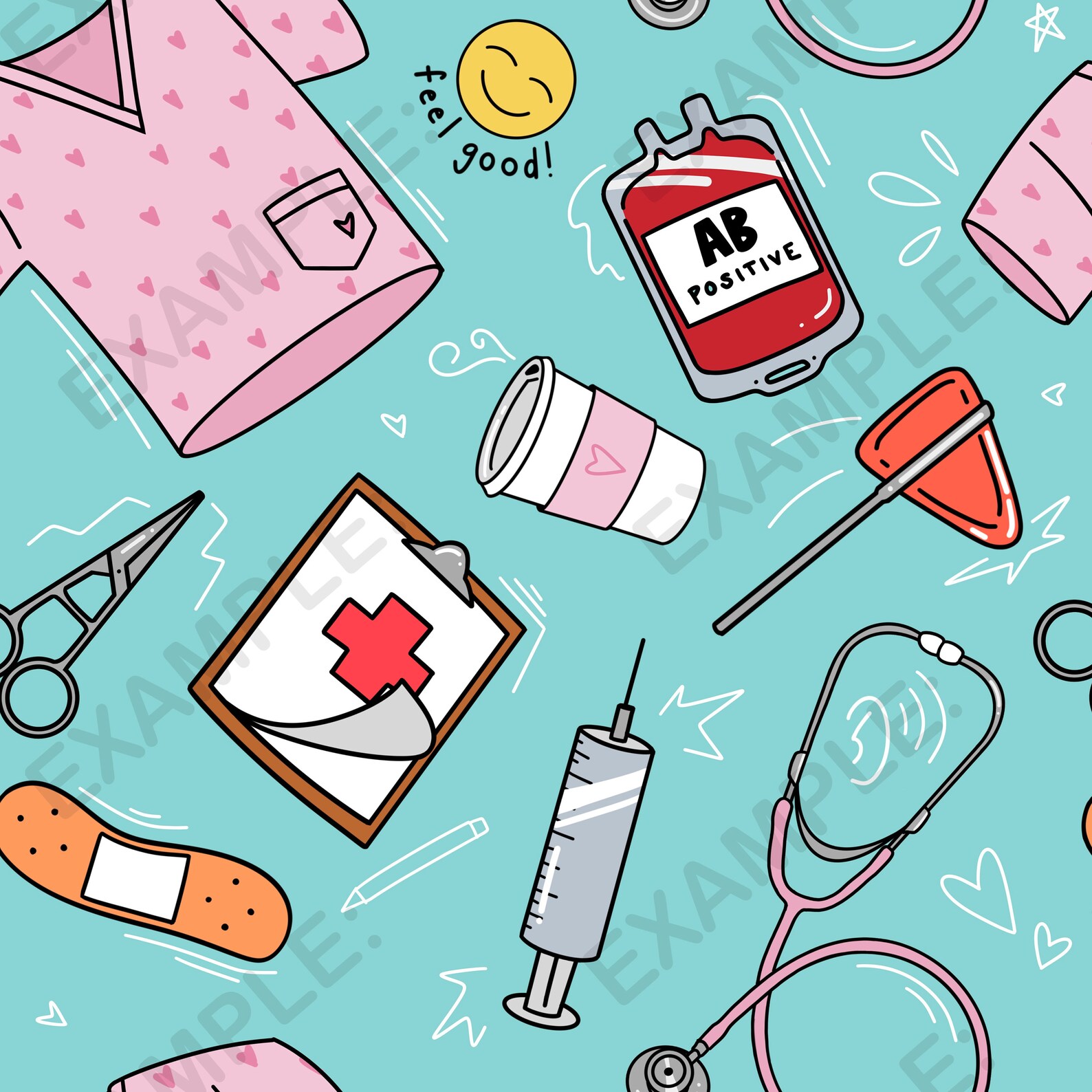 Nurse Seamless Pattern Repeating Nurse Background Nurse - Etsy