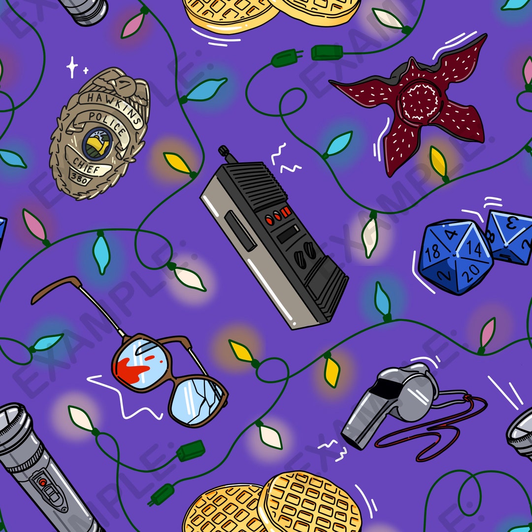 Patrón sin fisuras de Stranger Things, Patrón de repetición de Stranger Things, Cuadrado de ...