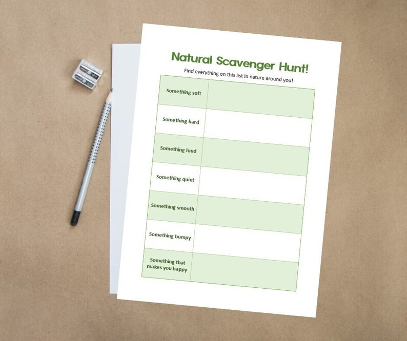 Nature Scavenger Hunt Worksheet for Kids Forest School and - Etsy