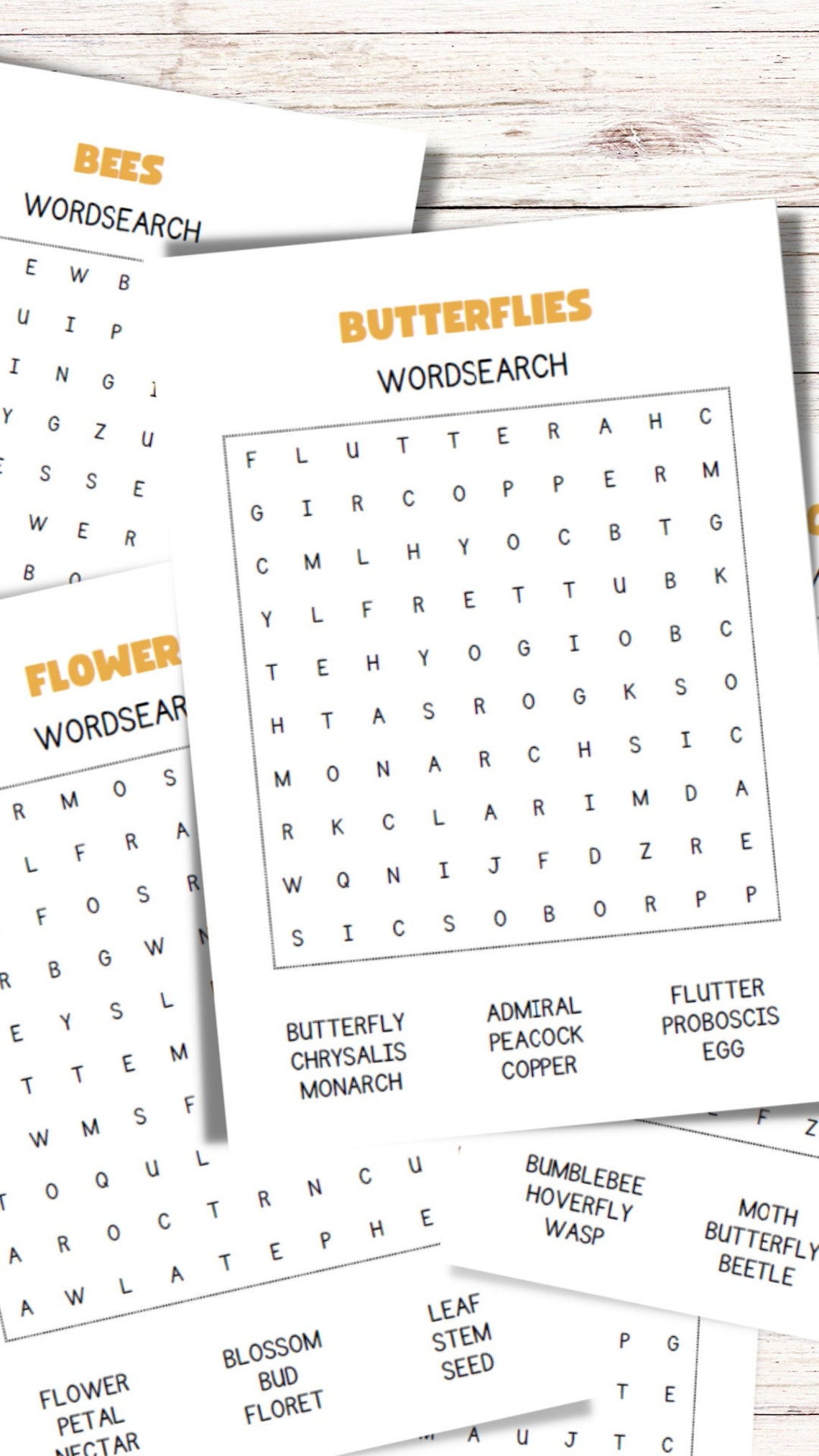 Printable Pollination Wordsearch Pack of 5 - Etsy