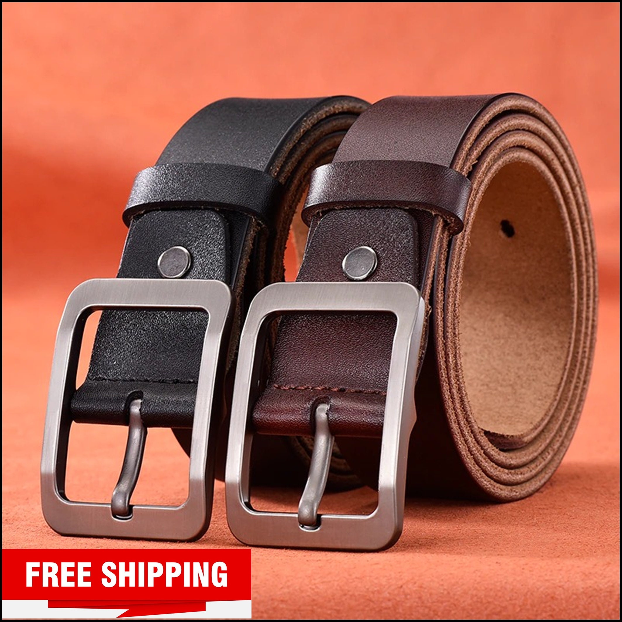 Genuine Cow Leather Belt Men's Vintage Belt 3.8cm - Etsy UK