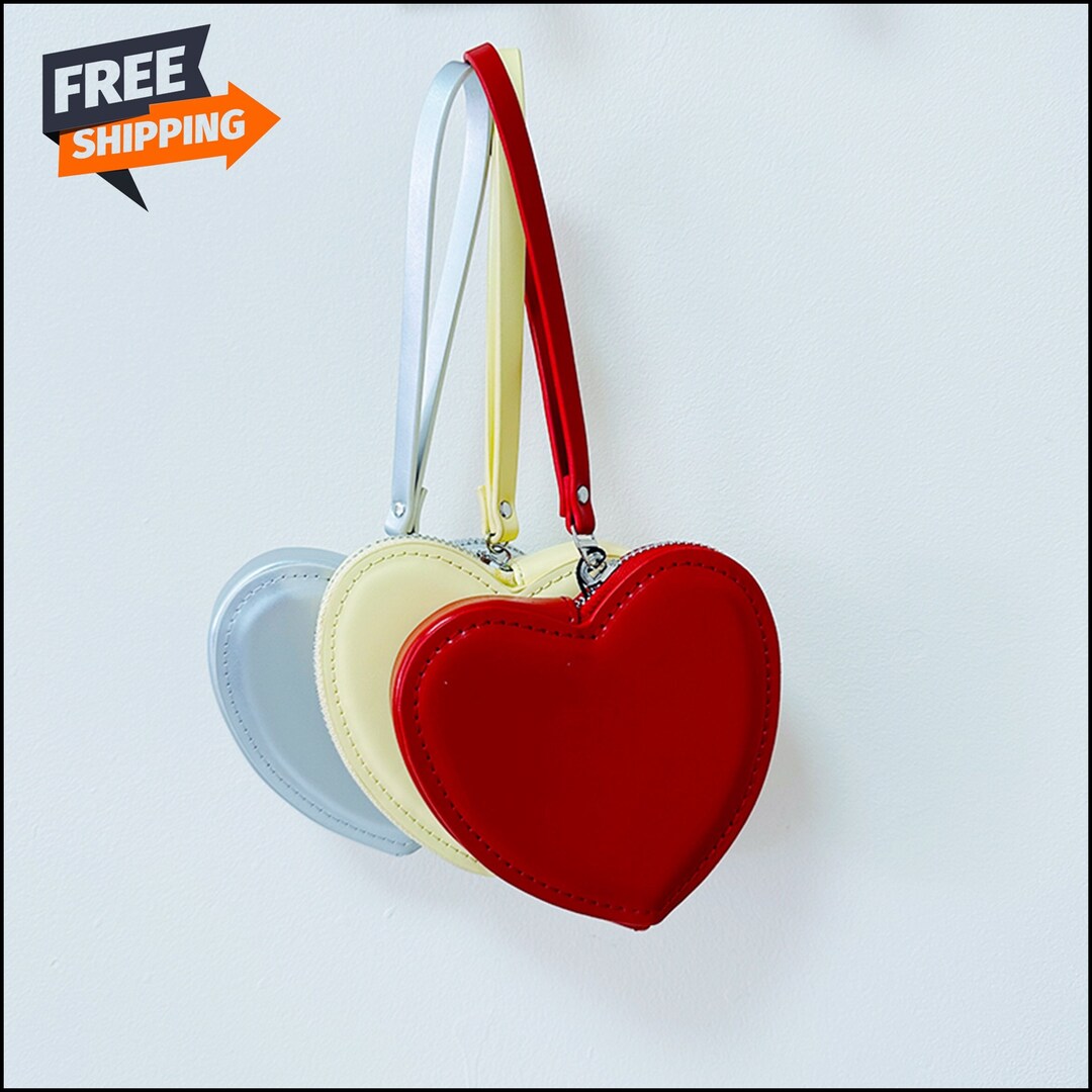 Handcrafted Cute Heart-shaped Ladies Kawaii Wallet Card Holder, Coin ...